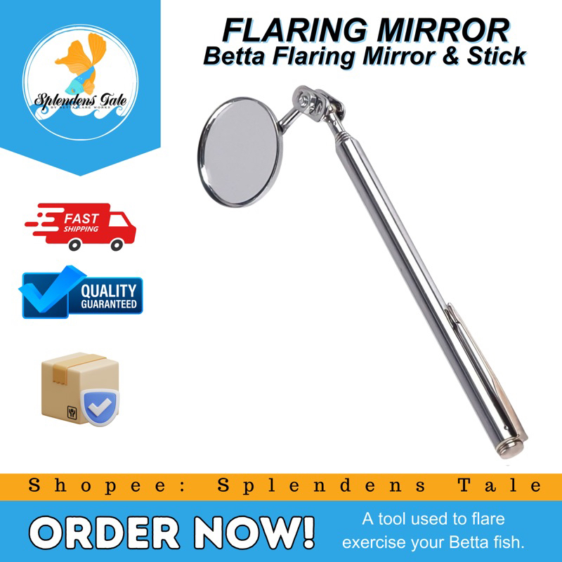 Betta Flaring Mirror Adjustable Mirror & Handle Betta Flare Stick ...