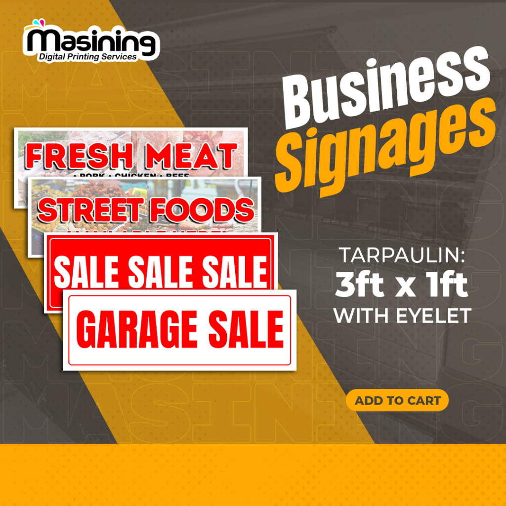 Business Signages Tarpaulin 3ft x 1ft with eyelet | Shopee Philippines