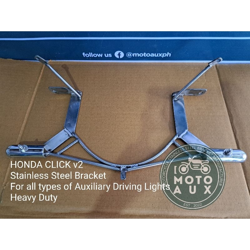 HONDA CLICK V2 125/150 STAINLESS BLUEWATER BRACKET (CLAMP TYPE ...