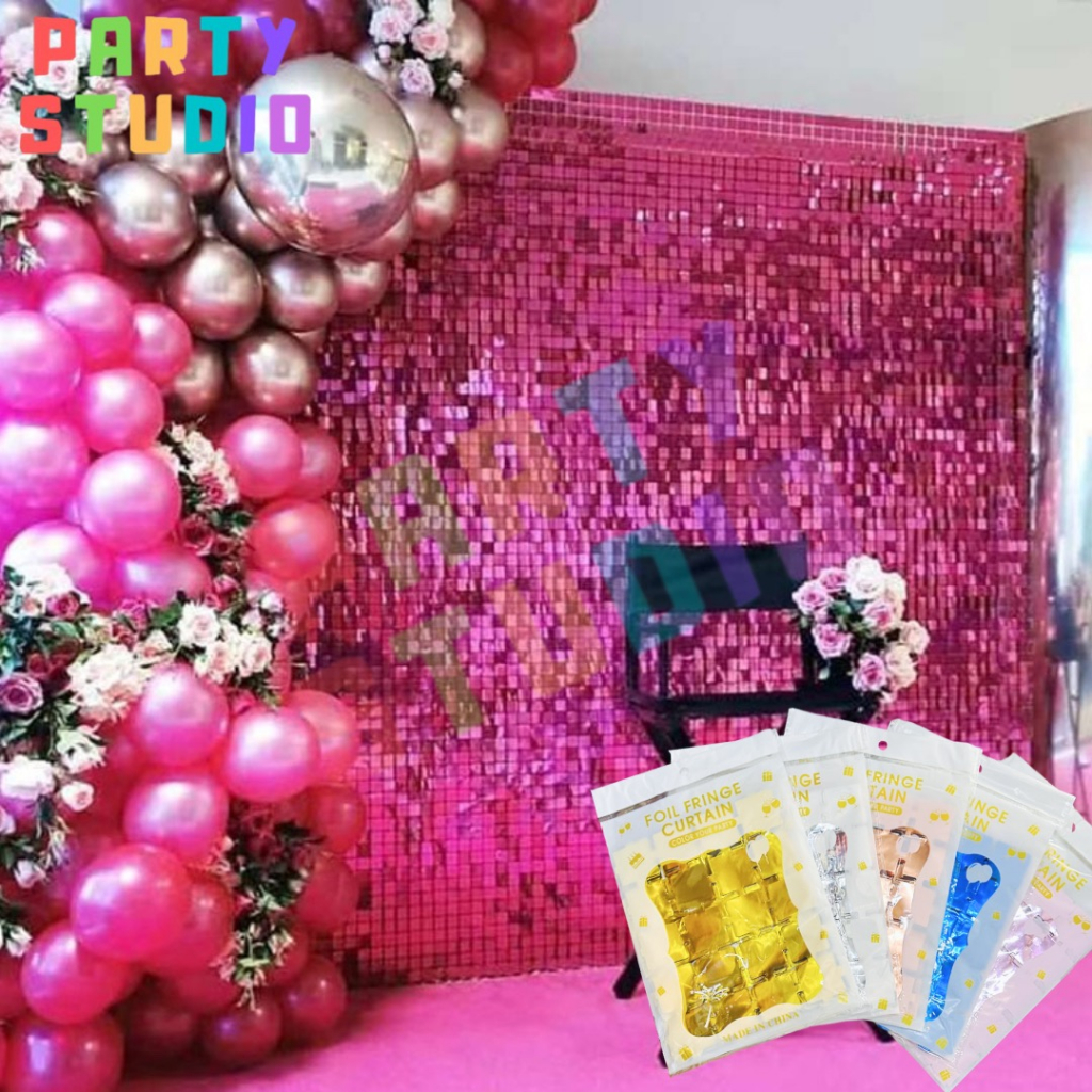 Mini Sequin Foil Curtain Square Tile Backdrop 1x2 Meters Birthday ...