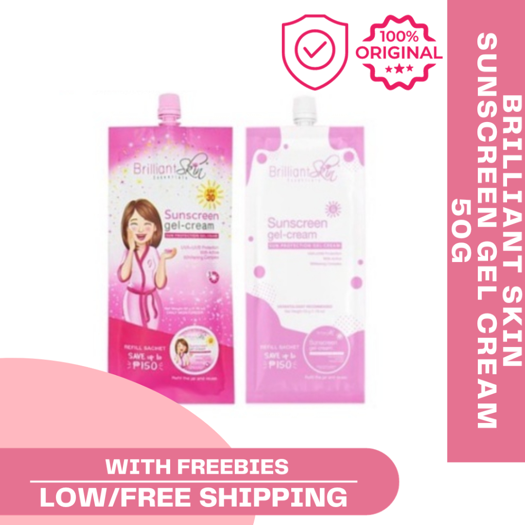 BRILLIANT SKIN SUNSCREEN GEL CREAM | SUNBLOCK 50G | Shopee Philippines