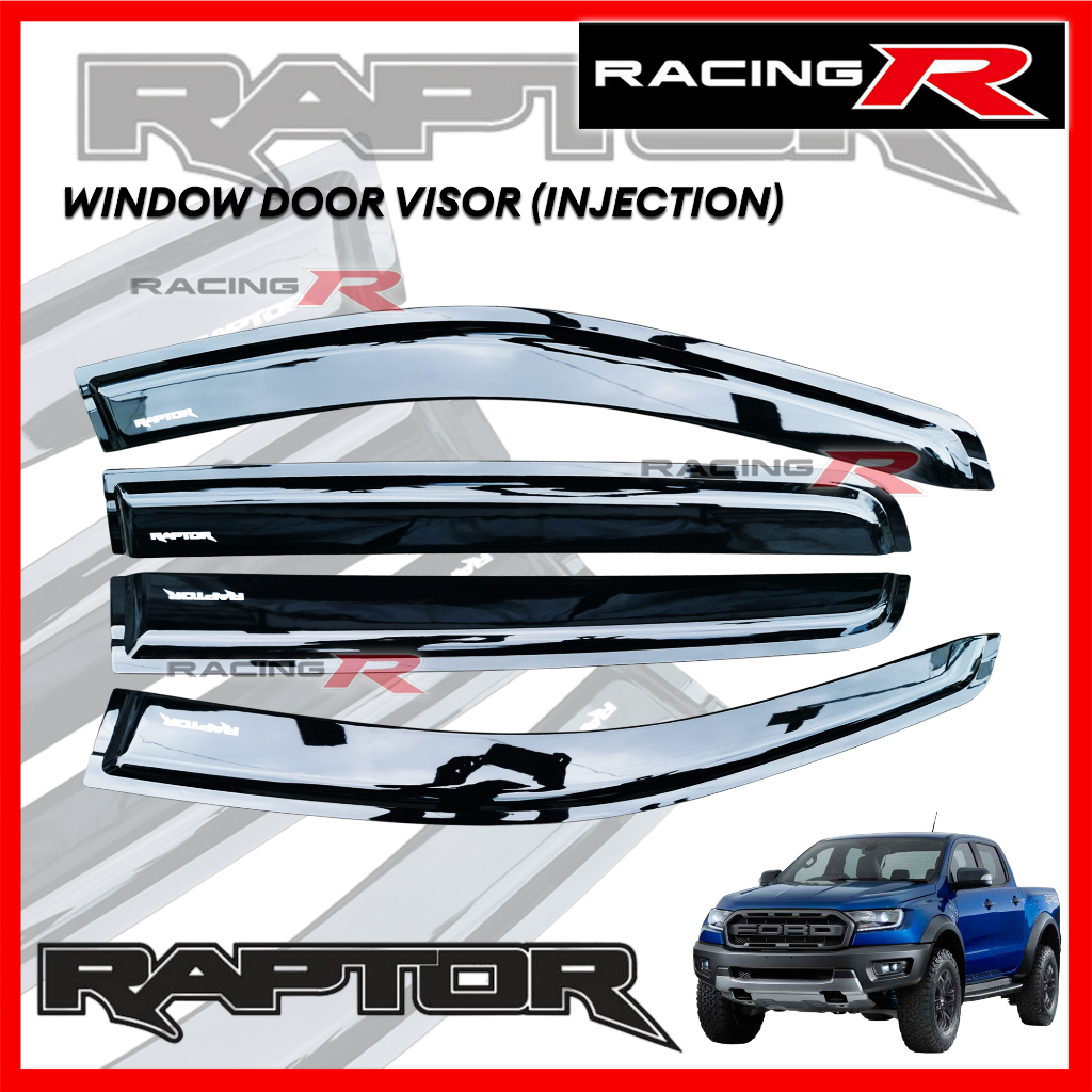 Ranger Raptor 2018 to 2022 INJECTION Window Door Visor Black / Rain ...