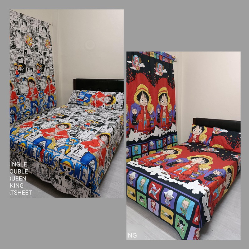 One Piece Designs Theme 3 in 1 Canadian Cotton Bedsheet Set | Shopee ...