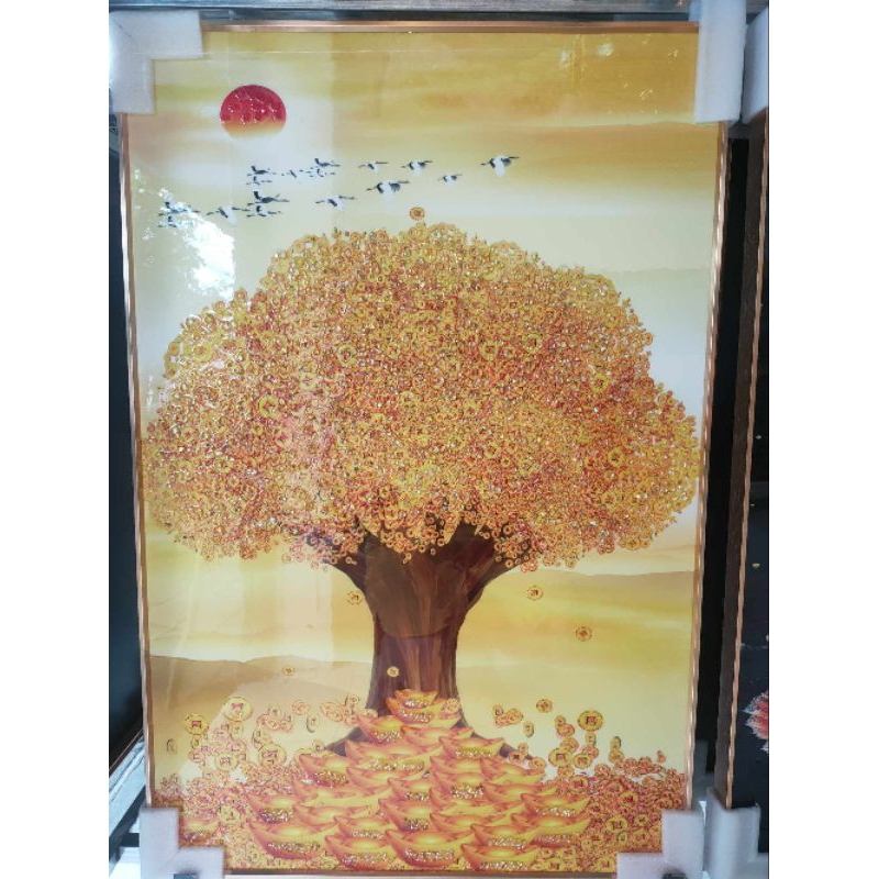 LUCKY MONEY TREE WALL FRAME WITH CRYSTAL | Shopee Philippines
