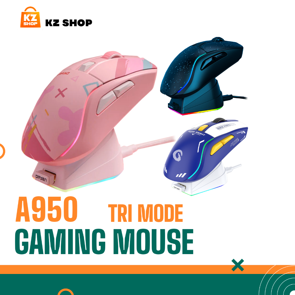 Dareu A950 with charge base Wireless Tri-mode High-level Gaming Mouse ...