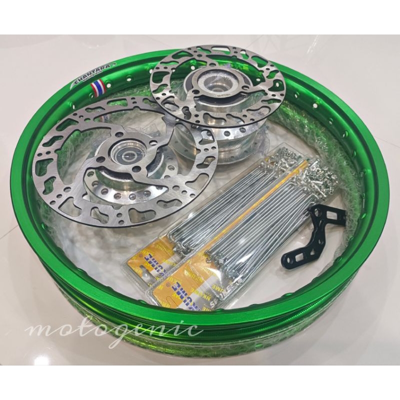 RIMSET FOR RAIDER 150 FI/CARB COMPLETE SET W/ BEARINGS & INNER HUB ...