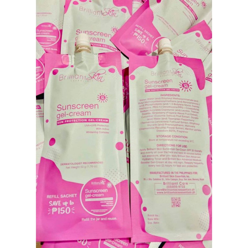 Brilliant Sunscreen Gel Cream 50g Pink | Shopee Philippines