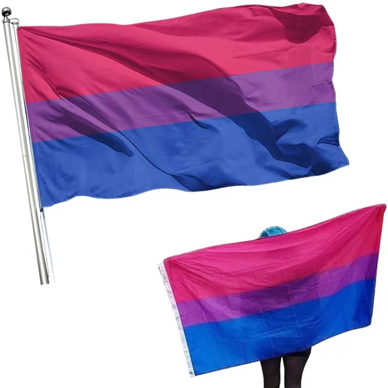 Bisexual Flag 90*150cm Unisex UV Fade Resistant Double Sided Polyester ...