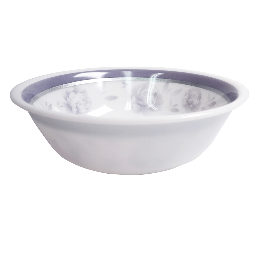 Melawares Grace 6pc 6.25 inch Melamine Plastic Round Bowl with Silver ...