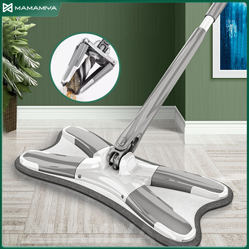 360° X-Type Rotating Self Wash Mop Hand-Free Easy Manual Squeeze ...