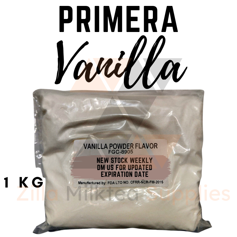 Primera Vanilla Premium Powder Flavor 1kg for Milktea, Milk Tea, Shakes ...
