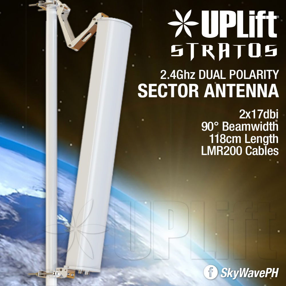 UPLift SkyWave Stratos 2.4Ghz High-Gain Dual Polarity Access Point Wifi ...