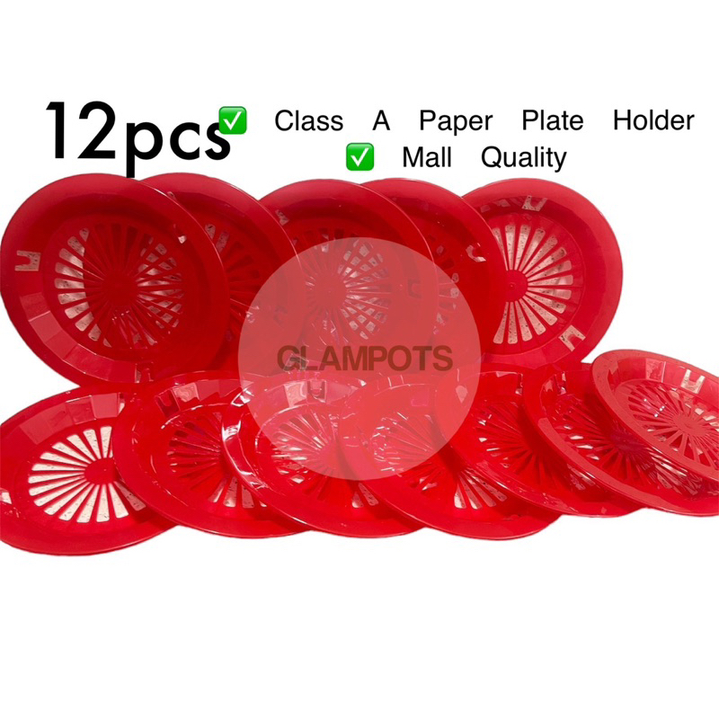 12pcs RED CLASS A PAPER PLATE HOLDER | Shopee Philippines