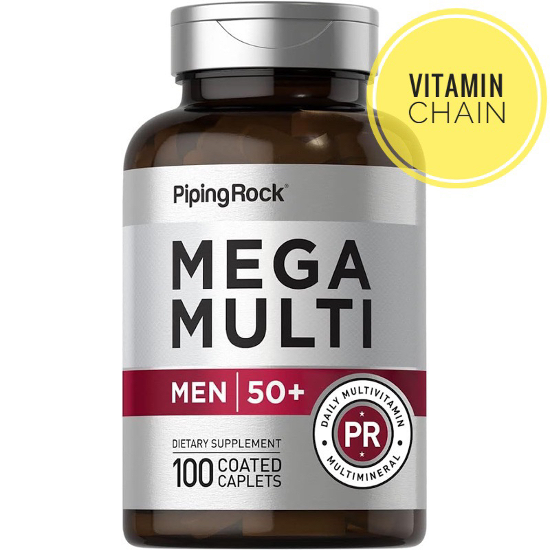 PipingRock Mega Multi for Men 50 Plus 100 Coated Caplets | Shopee ...
