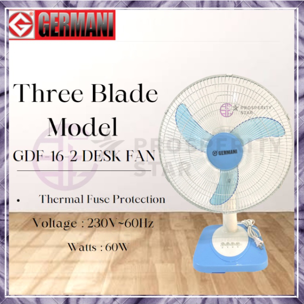 PROSPERITY STAR [1PC] Germani Desk Fan Electric 3 Speed Push Button ...