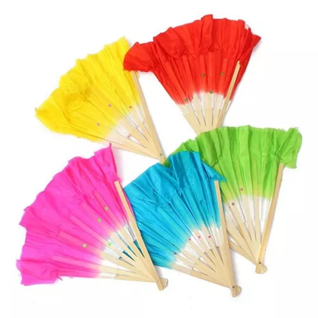 Fan Dance Belly Dance Silk Fan | Women's Real Silk Bamboo Short Veil ...