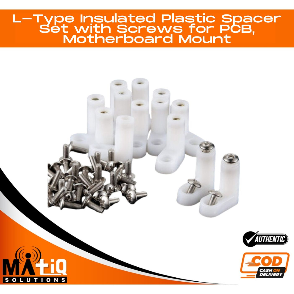 L-Type Insulated Plastic Spacer Set with Screws for PCB, Motherboard ...