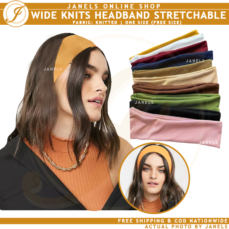 Wide Knitted Headband Stretchable Knits Sport Yoga Hair Bands Turban ...