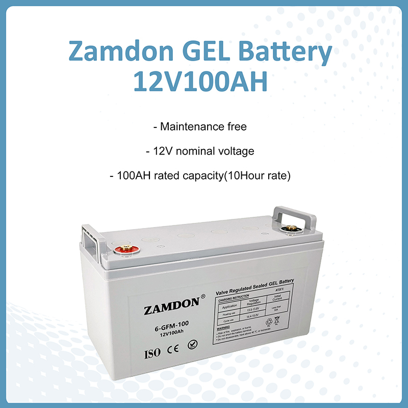 Zamdon GEL Battery 12V100AH Deep Cycle Lead Acid VRLA Solar Battery ...