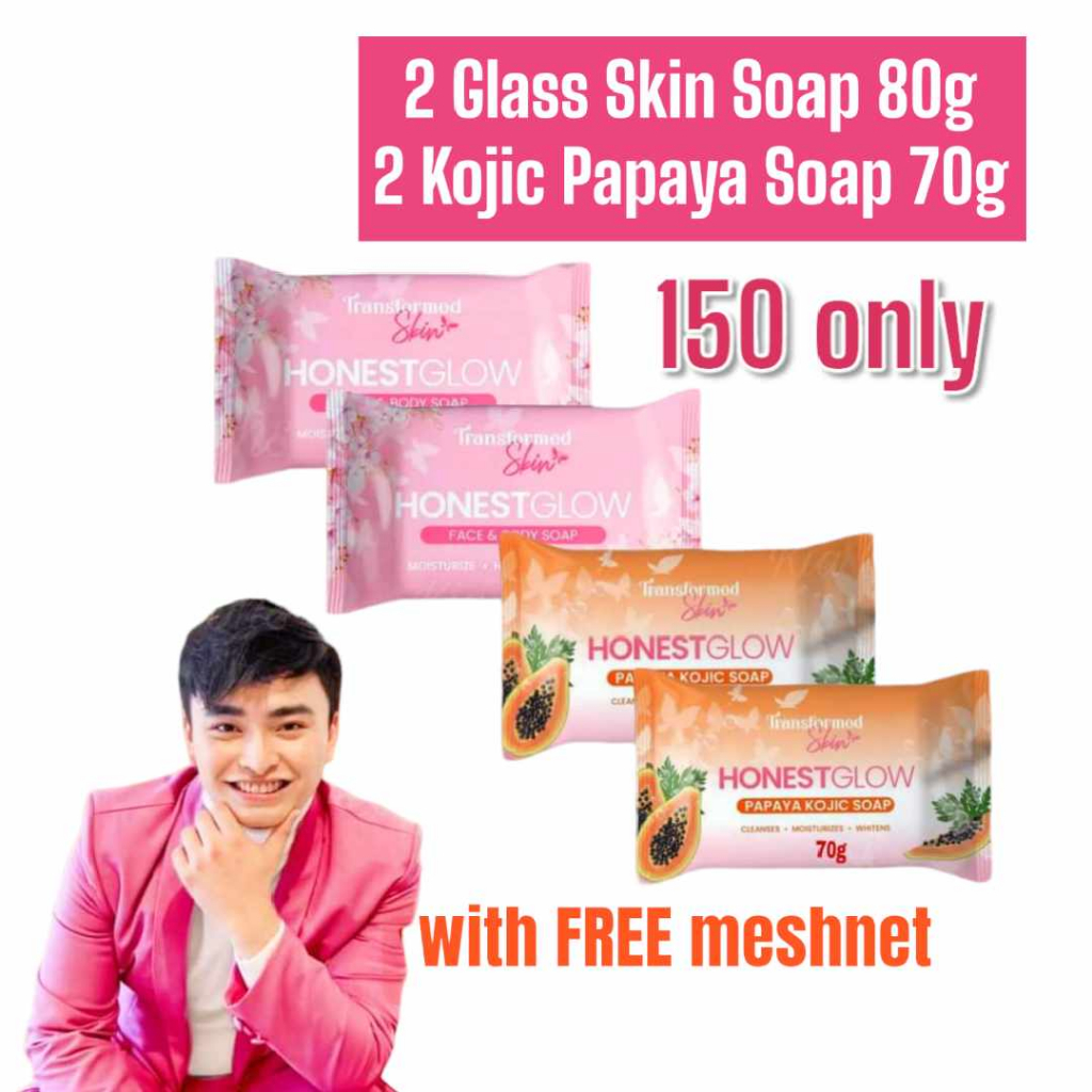 Honest Glow Soap Combo Glass Skin Soap and Kojic Papaya Soap with FREE ...