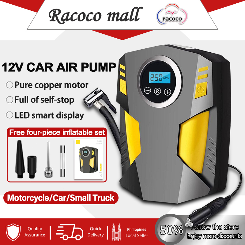 12V Portable Tire Inflator Digital Portable Car Tire Inflator Pump Air ...