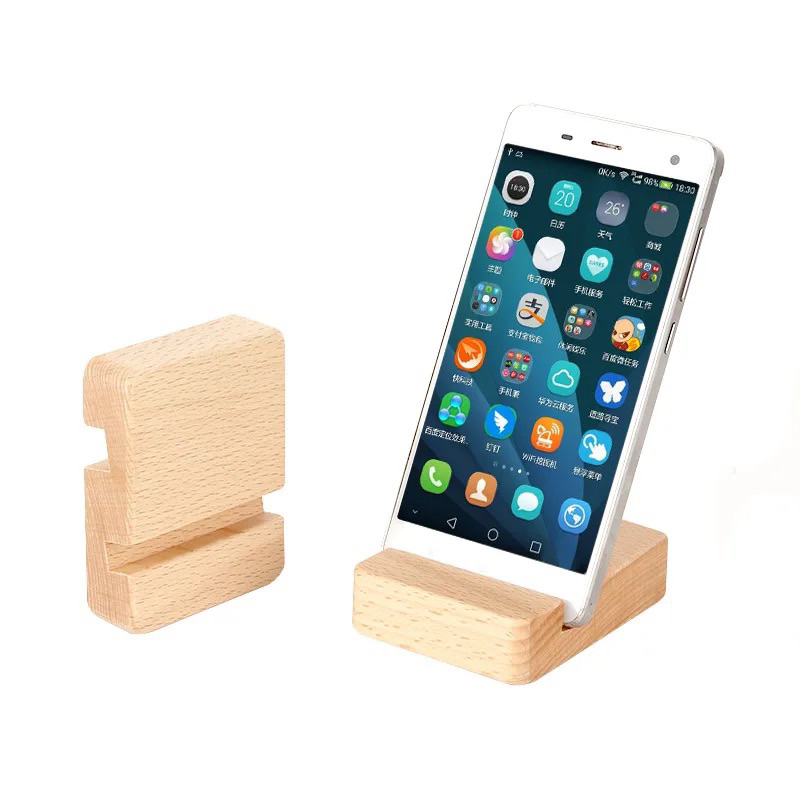 1pc Wooden Phone Stand Beech Phone Holder 8x6x2cm | Shopee Philippines