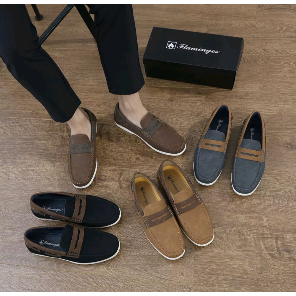 Fashion sailing shoes collision color suede soybean shoes men's classic ...