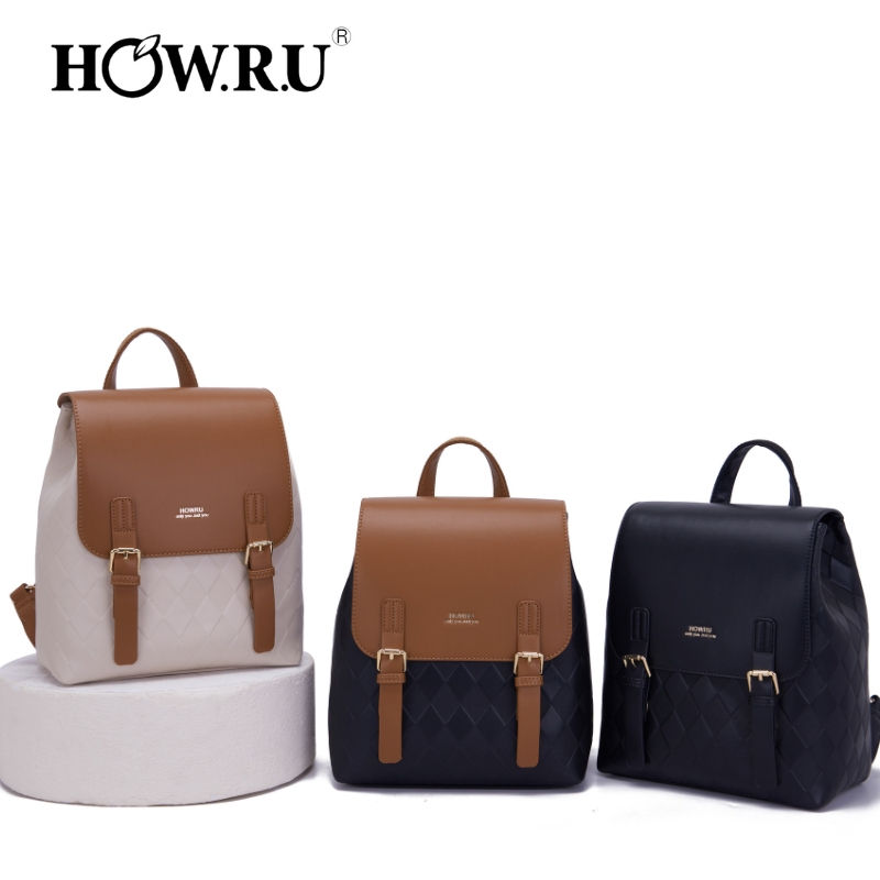 How.R.U 2024 Original Korean Backpack Leather For Women high school ...