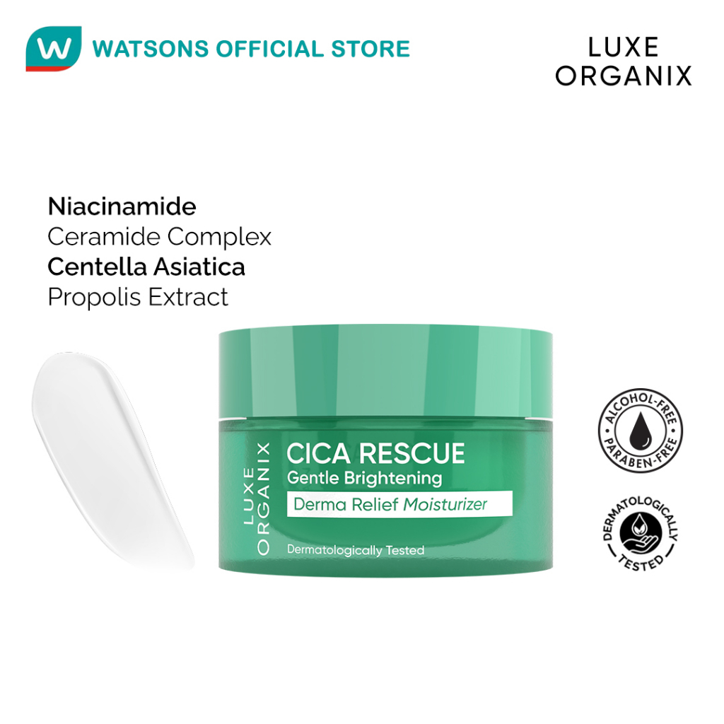 LUXE ORGANIX Cica Rescue Gentle Brightening Derma Relief Moisturizer ...