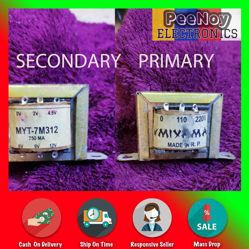 MIYAMA 3V - 4.5V- 6V-9V-12V TRANSFORMER MYT-7M312(750MA) | Shopee ...