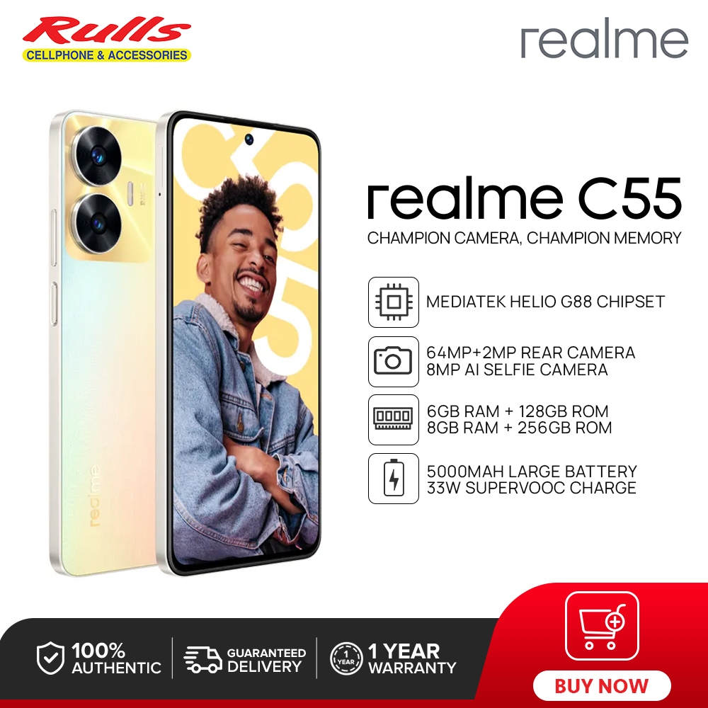 Realme C55 Smartphone | 6GB+128GB / 8GB+256GB | MediaTek Helio G88 ...
