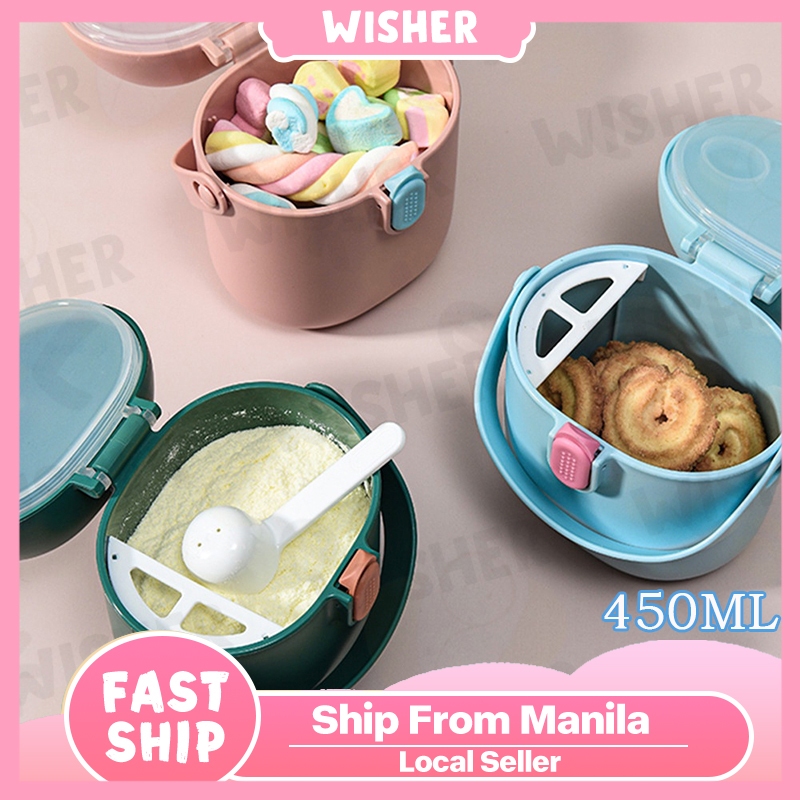 Portable Milk Box For Kids Children Powder Storage Box BPA Free Double Holding 140-150g | Shopee ...