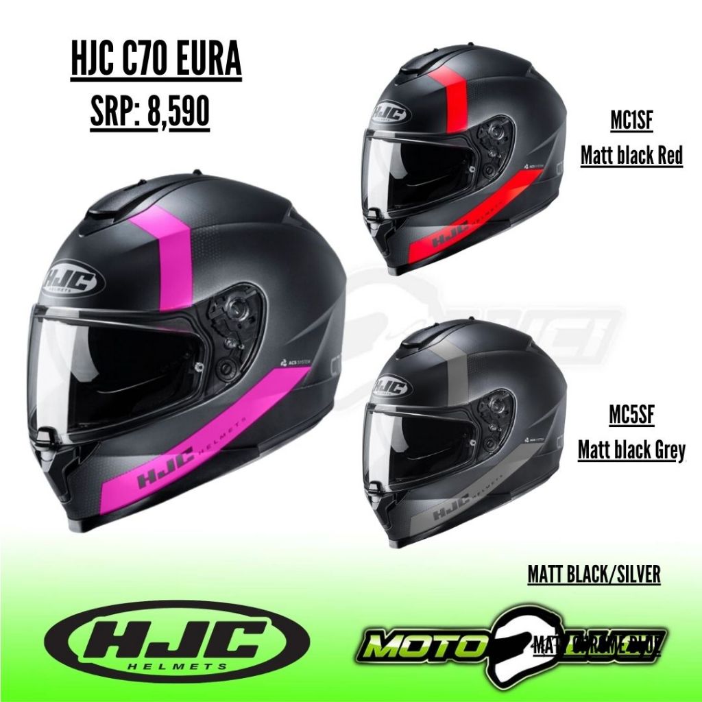 HJC C70 EURA FULL FACE HELMET DUAL VISOR | Shopee Philippines