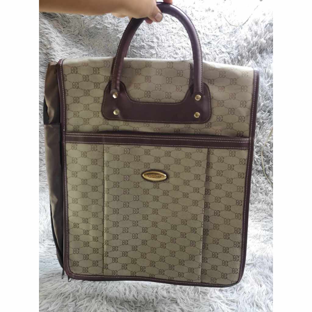 Coiner Brown Printed Leather Bag | Shopee Philippines