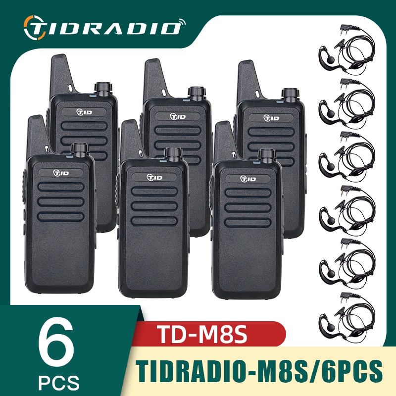 *6pcs*TIDRADIO TD-M8S Mini Portable two way radio walkie talkie 5W 16 Channels,handset walkie ...