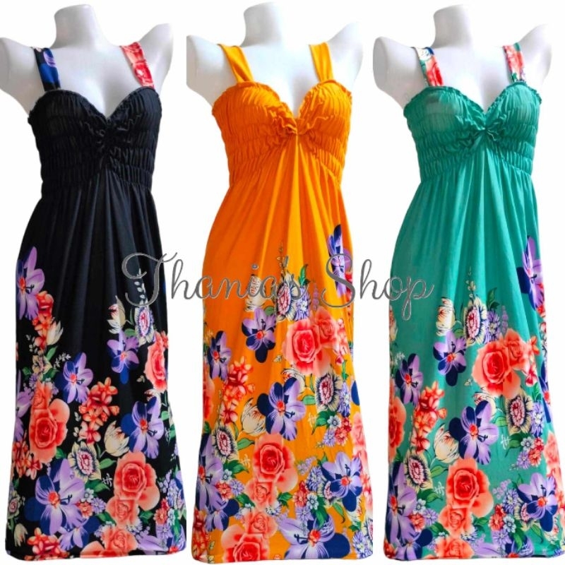 Long Smocking Dress | Daster Pambahay | Maternity Dress | Cotton ...