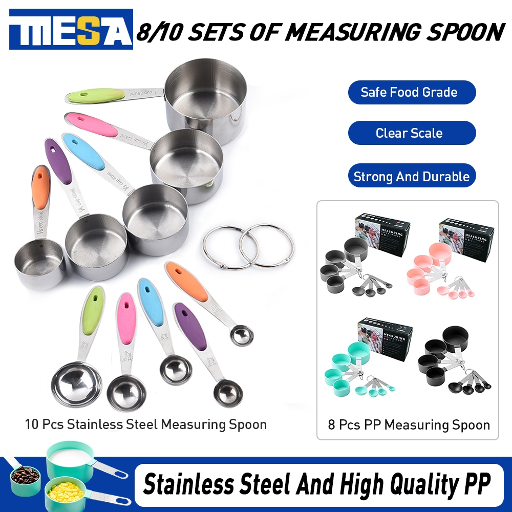 8/10Pcs Stainless Steel Measuring Cup Measuring Spoon Color Measuring ...