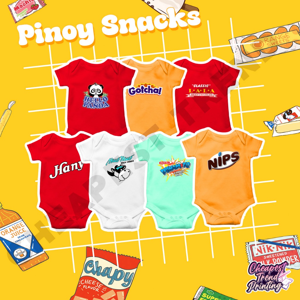 Pinoy Sweets Theme Baby Onesie Custom | Shopee Philippines