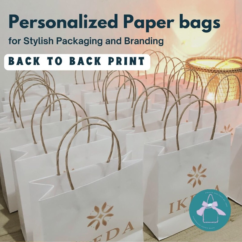 100pcs Customized paper bag with prints | Handmade Custom paper bags ...