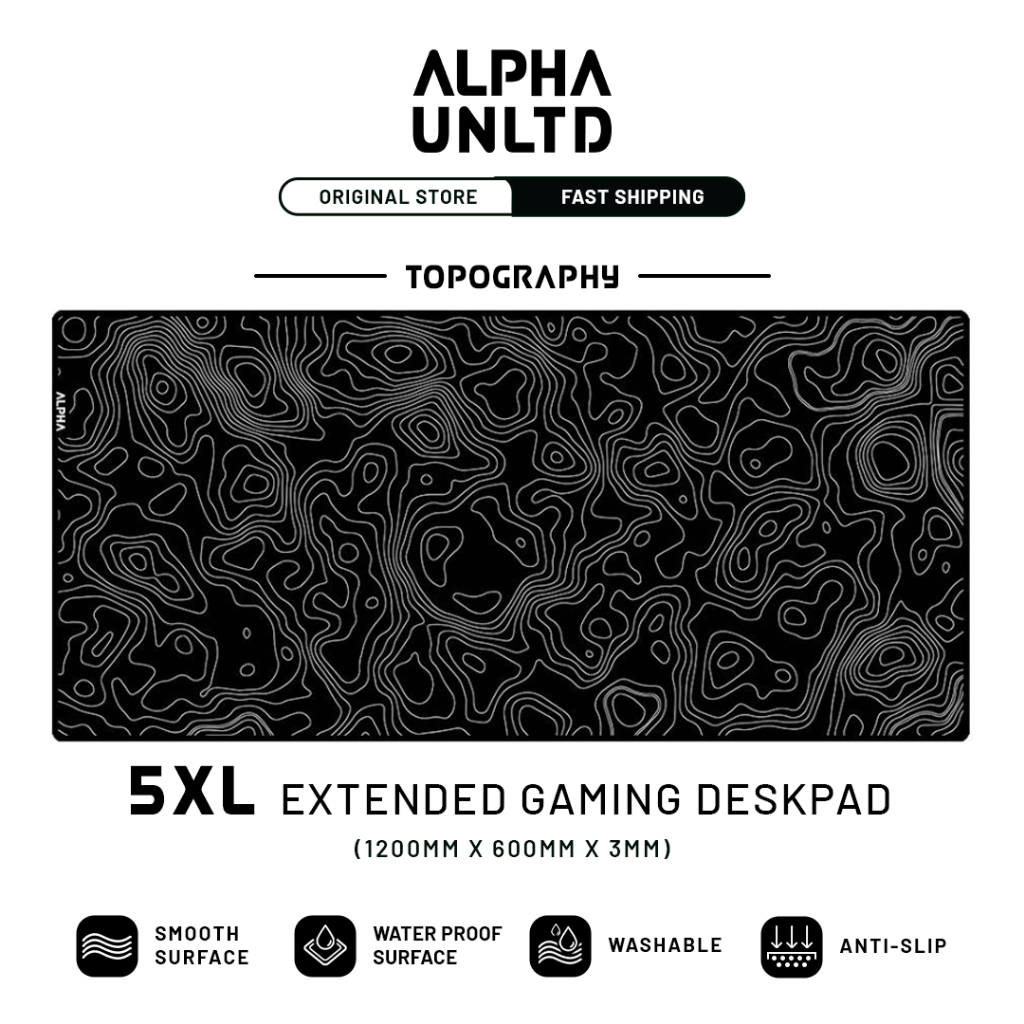 Alpha Unltd Gaming Mousepad 5XL | Topography | (1200x600x3mm ...
