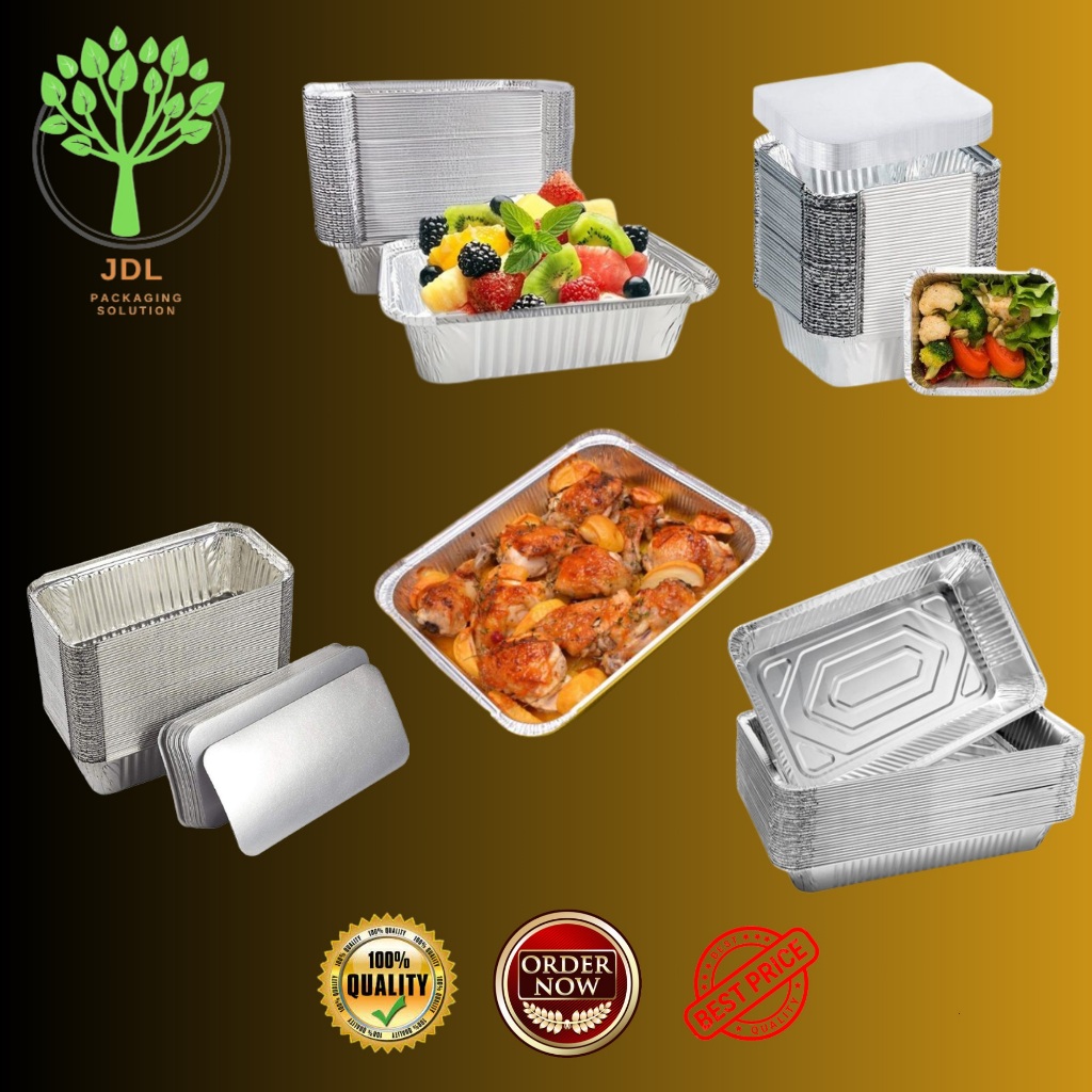 10 PCS [BIG SIZES] Aluminum Party Trays with Plastic Lid 1000ml to ...