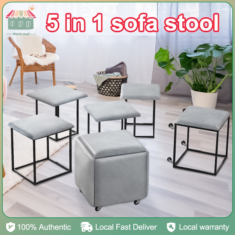 5-In-1 35cm Multifunctional Combination Rubik's Cube Stool Storage Room ...
