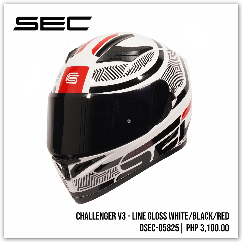 SEC Challenger V3 - Line Gloss/Matte Full Face Helmet (M-XL) | Shopee ...