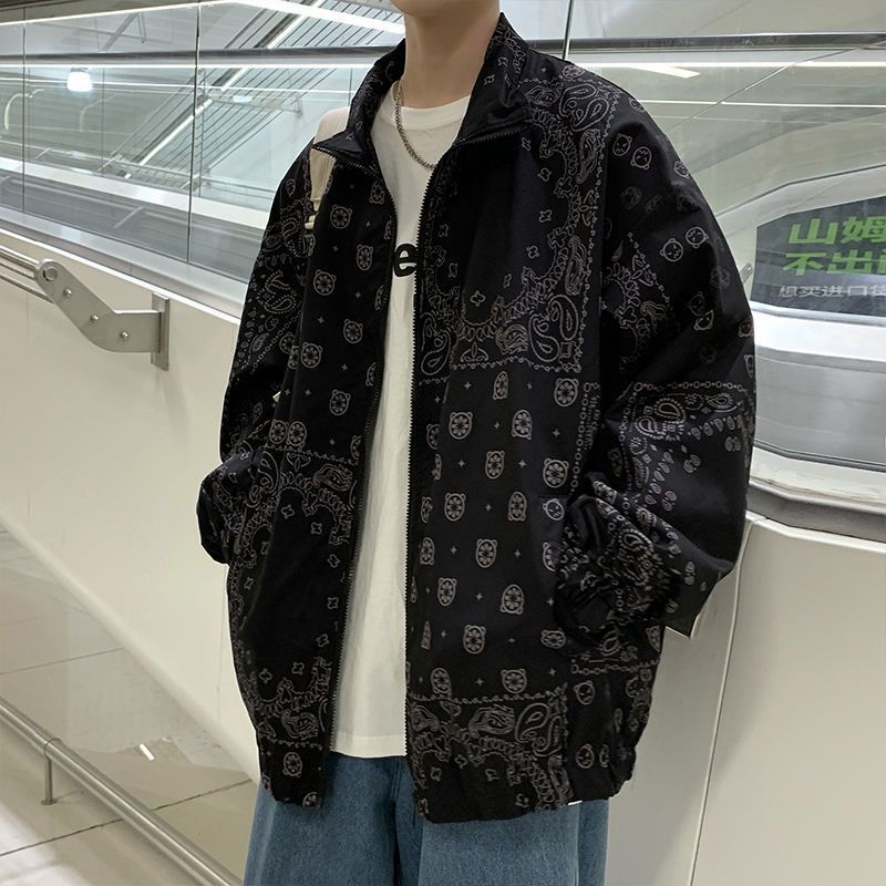 Fashion men's cashew fruit design retro pattern jacket/windbreaker Plus ...