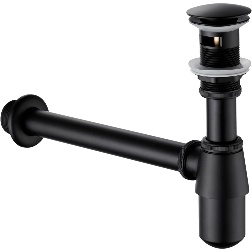 Black POP Up Fiitngs with P-Trap / Bathroom Sink Round Bottle Trap POP ...