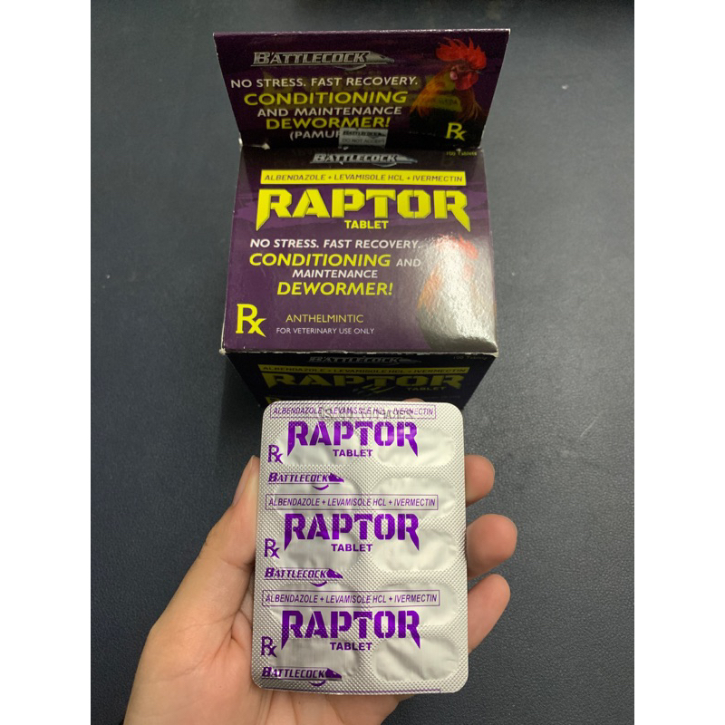 BATTLECOCK RAPTOR TABLET DEWORMER FOR CHICKEN & PIGEON (10 TABLETS ONLY ...