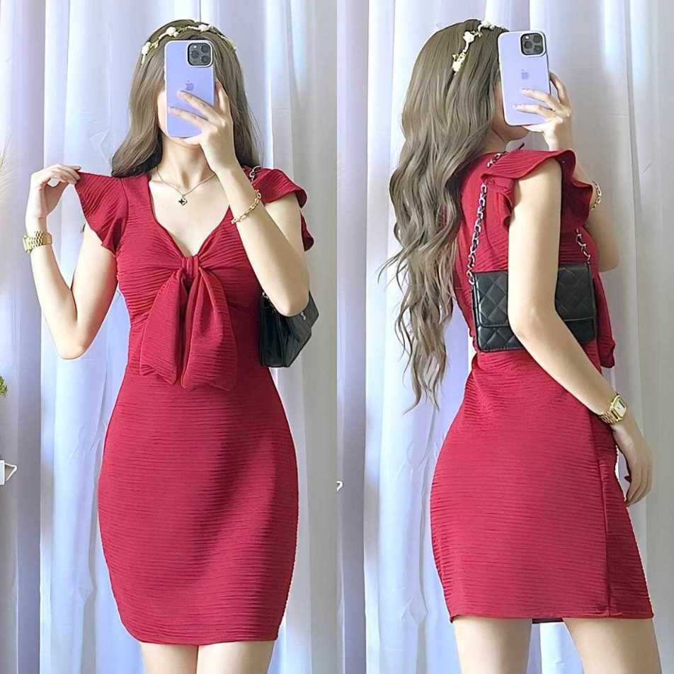 DBS MARIGOLD Bodycon Dress Bark Crepe Fabric FITS Small to Large Casual ...