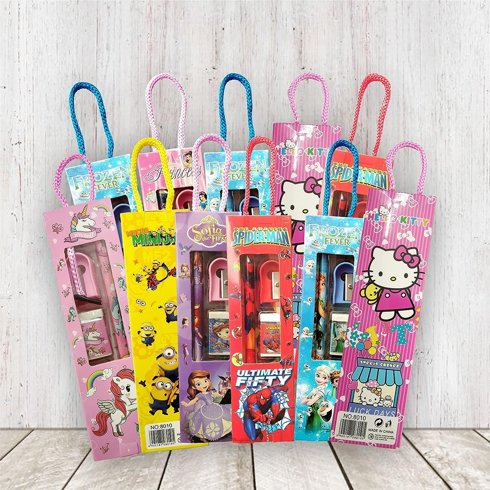 Stationery Set Cartoon School Set Cute Pencil Ruler Eraser Sharpener ...