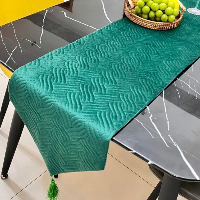 Table Runner 4,6,8,10 seater Velvet Fabric Cotton Cloth Minimalistic ...