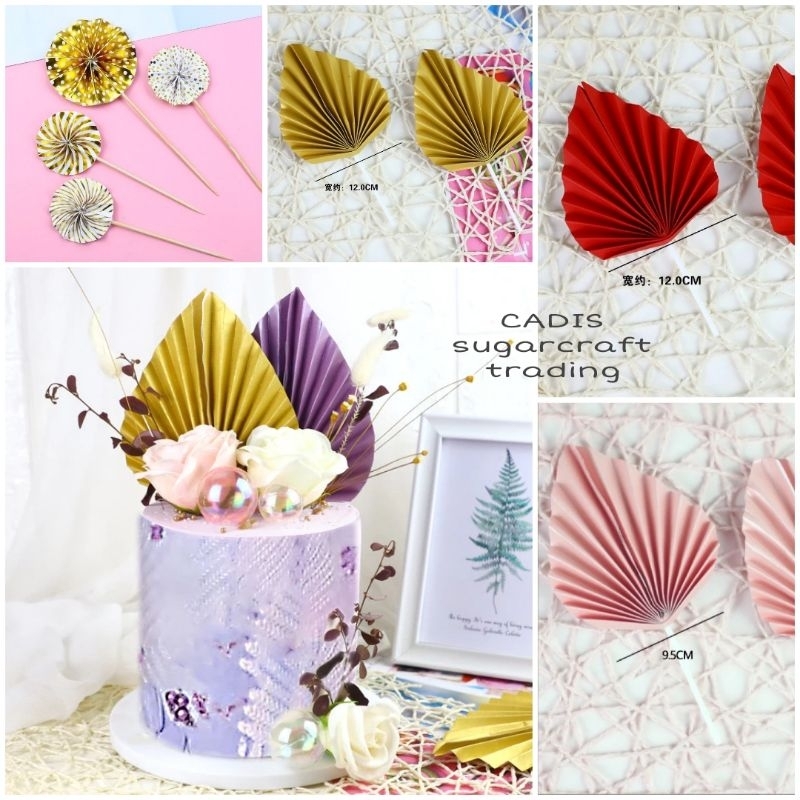 PAPER LEAF FAN CAKE TOPPER DECORATION | Shopee Philippines